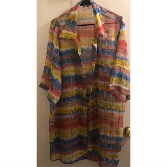 Tops | Colorful Sheer Top | Poshmark